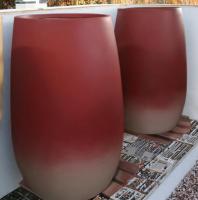 China Fiber Clay Planter Round D900mm H1200mm Indoor Outdoor Decorative Pot for sale