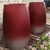 China Fiber Clay Planter Round D900mm H1200mm Indoor Outdoor Decorative Pot for sale