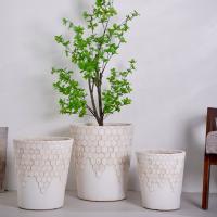 China Fiber Clay Planter Round Modern Flower Pot Succulent Rack Customizable 7 Days Sample for sale