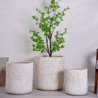 China Fiber Clay Planter Round Modern Flower Pot Succulent Rack Customizable 7 Days Sample for sale