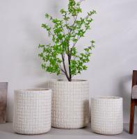 China Quangui Fiber Clay Planter Round 480mm Durable Indoor Outdoor with Drainage Holes Custom Color for sale