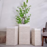 China Quangui Fiber Clay Planter Round 480mm Durable Indoor Outdoor with Drainage Holes Custom Color for sale