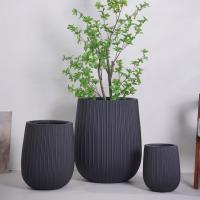 China Fiber Clay Planter Round Shape with Drainage Custom Color for Indoor Outdoor Garden Decor for sale