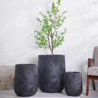 China Quangui Fiber Clay Planter Round D430mm Durable Cement-Reinforced Pot for Indoor Outdoor Decoration for sale