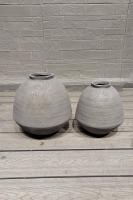 China Quangui Fiber Clay Planter Round 5-6 Year Outdoor Life Hand Carved Texture for sale