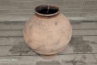 China Fiber Clay Planter Frost Resistant Textured Surface Modern Round Planter 5-6 Years Outdoor for sale
