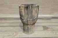 China Frost Resistant Fiber Cement Planter Round Shape with Drainage Holes 5-6 Years Outdoor Life for sale
