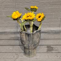 China Frost Resistant Fiber Cement Planter Round Shape with Drainage Holes 5-6 Years Outdoor Life for sale