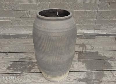 China Fiber Cement Pot Hand Carve Finish Drainage Holes Custom Color 5-6 Years Outdoor for sale