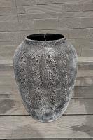 China Quangui Frost Resistant Fiber Clay Planter Round Shape Custom Color 28x28x53 cm for sale