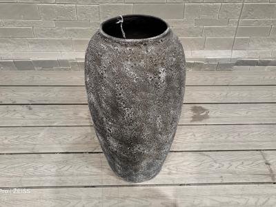 China Quangui Frost Resistant Fiber Clay Planter Round Shape Custom Color 28x28x53 cm for sale