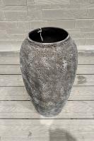 China Quangui Frost Resistant Fiber Clay Planter Round Shape Custom Color 28x28x53 cm for sale