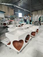 China White Rectangular Heart -shaped Cutouts Fiber Clay Planter Resistant To Cracking for sale