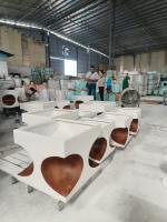 China White Rectangular Heart -shaped Cutouts Fiber Clay Planter Resistant To Cracking for sale
