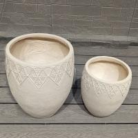 China Fiber Clay Planter Lightweight Durable 5-6 Years Outdoor 7-8 Years Indoor Custom Color for sale