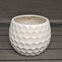 China Fiber Clay Planter Golf Ball Design Tapered Spherical Durable 5-6 Years Outdoor for sale