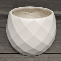 China Fiber Clay Planter Lightweight Durable 5-6 Years Outdoor Hand Carved Textured Finish Custom Color for sale