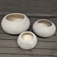 China Fiber Clay Planter Durable Round Flower Pot 5-6 Years Outdoor Lifespan Custom Color for sale