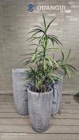 China Geometric Cracked - Like Design Grey Round Fiber Clay Planter Mosaic Pattern for sale