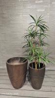 China Bronze - Brown Irregular Flowing Wave Round Fiber Clay Planter for sale