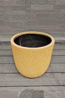 China Fiber Clay Planter Round Honeydew Melon Pattern 10 Sets MOQ Durable Lightweight for Garden Landscaping for sale