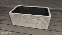 China Unique White Flower Pots Horizontal Stacked-ring Rectangular Fiberclay Gardens Landscaping Project for sale