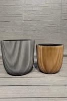 China Fiber Clay Planter Lightweight Durable 5-6 Years Outdoor Hand Carved Custom Color for sale