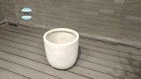 China White Matte Round Fiber Clay Commercial Outdoor Planter 5-6 Year Lifespan for sale