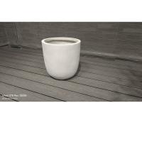 China White Matte Round Fiber Clay Commercial Outdoor Planter 5-6 Year Lifespan for sale