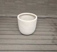 China White Matte Round Fiber Clay Commercial Outdoor Planter 5-6 Year Lifespan for sale