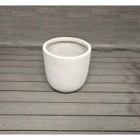 China White Matte Round Fiber Clay Commercial Outdoor Planter 5-6 Year Lifespan for sale