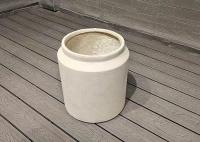 China Light Beige Fiber Clay Planter Straight Cylinder Outdoor Architectural Landscaping 5-6 Years for sale