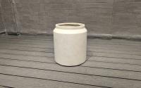 China Light Beige Fiber Clay Planter Straight Cylinder Outdoor Architectural Landscaping 5-6 Years for sale