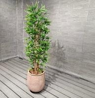 China Light Tan Studded Fiber Clay Outdoor Planter Round Architectural Landscaping 5-6 Years for sale