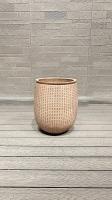 China Light Tan Studded Fiber Clay Outdoor Planter Round Architectural Landscaping 5-6 Years for sale