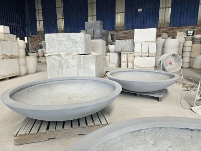 China Extra Large Shallow Fiber Clay Planter Round Circular for Garden Landscaping 5-6 Years Outdoor for sale