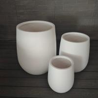 China Quangui Fiber Clay Planter Round 60cm Modern Floor Planter for Indoor Outdoor Use for sale