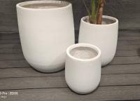 China Quangui Fiber Clay Planter Round 60cm Modern Floor Planter for Indoor Outdoor Use for sale