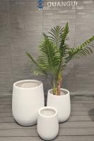 China Quangui Fiber Clay Planter Round 60cm Modern Floor Planter for Indoor Outdoor Use for sale