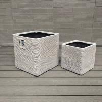 China Fiber Clay Planter Round Customizable Modern Vintage Nordic Design for Hotels Restaurants 7 Day Sample for sale