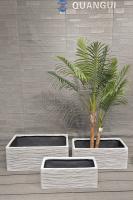 China Quangui Fiber Clay Planter Round Modern Durable Indoor Outdoor Floor Pot 5-6 Years Outdoor Life for sale