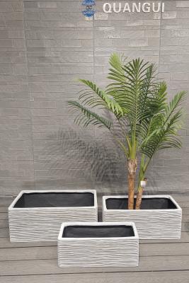 China Quangui Fiber Clay Planter Round Modern Durable Indoor Outdoor Floor Pot 5-6 Years Outdoor Life for sale