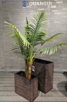 China Quangui Fiber Clay Planter Round Modern Durable Indoor Outdoor Floor Pot 650mm for sale