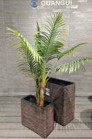 China Quangui Fiber Clay Planter Round Modern Durable Indoor Outdoor Floor Pot 650mm for sale