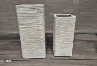 China Fiber Clay Planter Round 7-8 Year Indoor Life Custom Color Drainage Holes for sale