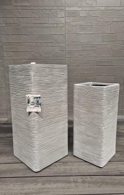 China Fiber Clay Planter Round 7-8 Year Indoor Life Custom Color Drainage Holes for sale