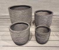 China Quangui Fiber Clay Planter Round Custom Color 5-6 Years Outdoor Use for sale
