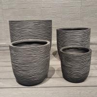 China Quangui Fiber Clay Planter Round Custom Color 5-6 Years Outdoor Use for sale