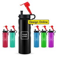 China New Design Stainless Steel Sport Water Bottle With Colorful Caps for sale