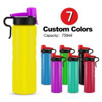 China New Design Stainless Steel Sport Water Bottle With Colorful Caps for sale